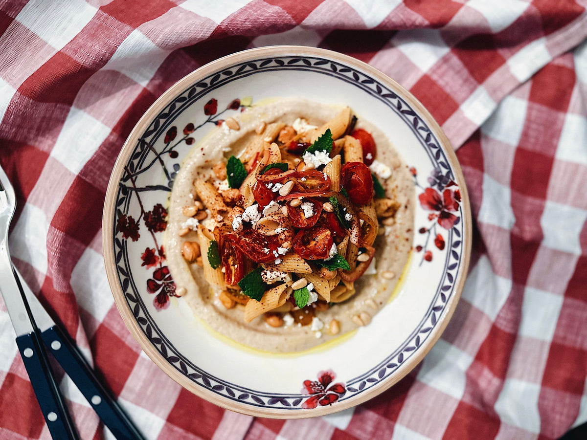 Penne + Tomato Pasta Salad with Baba Ganoush – Flour + Water Foods